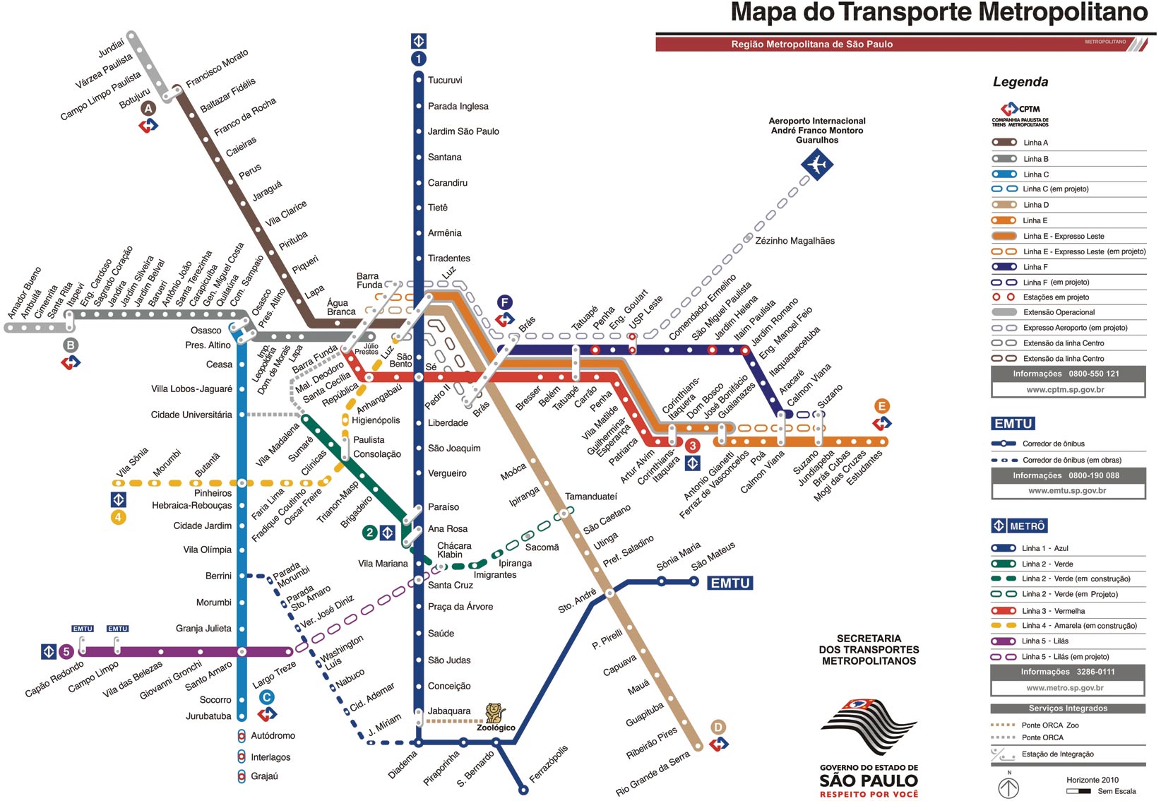 Emtu Mapas: Trolebus, Trens e Metrô SP - CPTMMinuto Ligado